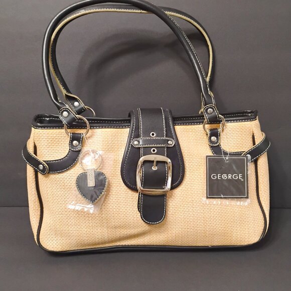 George | Bags | New George Tote Bag Light Tan Black Spacious With Coin ...